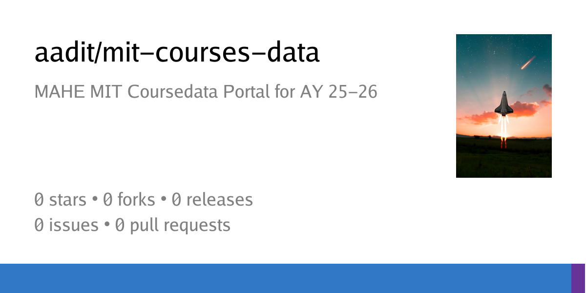 aadit/mit-courses-data: MAHE MIT Coursedata Portal for AY 25-26 - Aadit ...